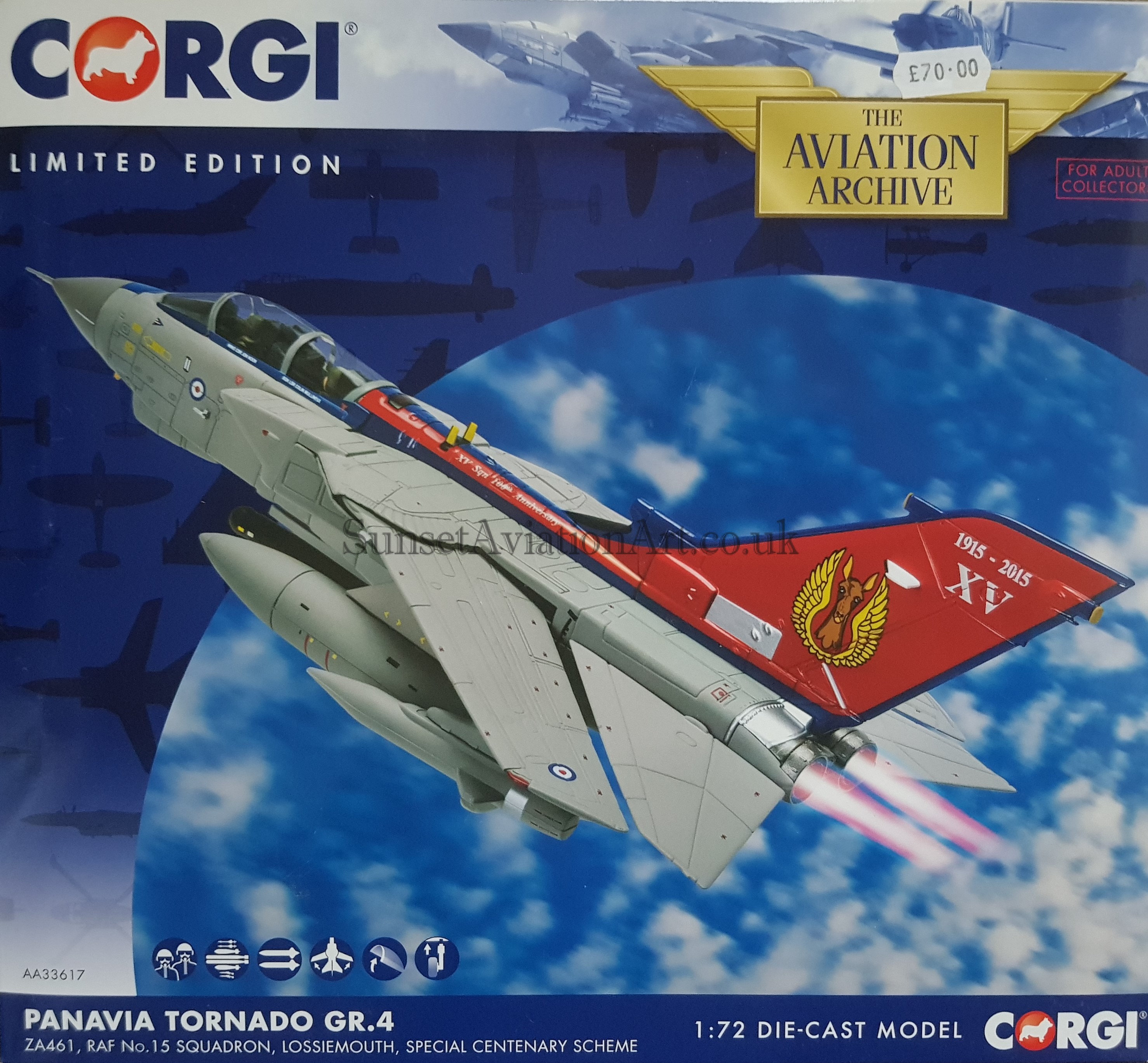 Corgi AA33617 Panavia Tornado GR.4 ZA461 RAF No. 15 Sqn,