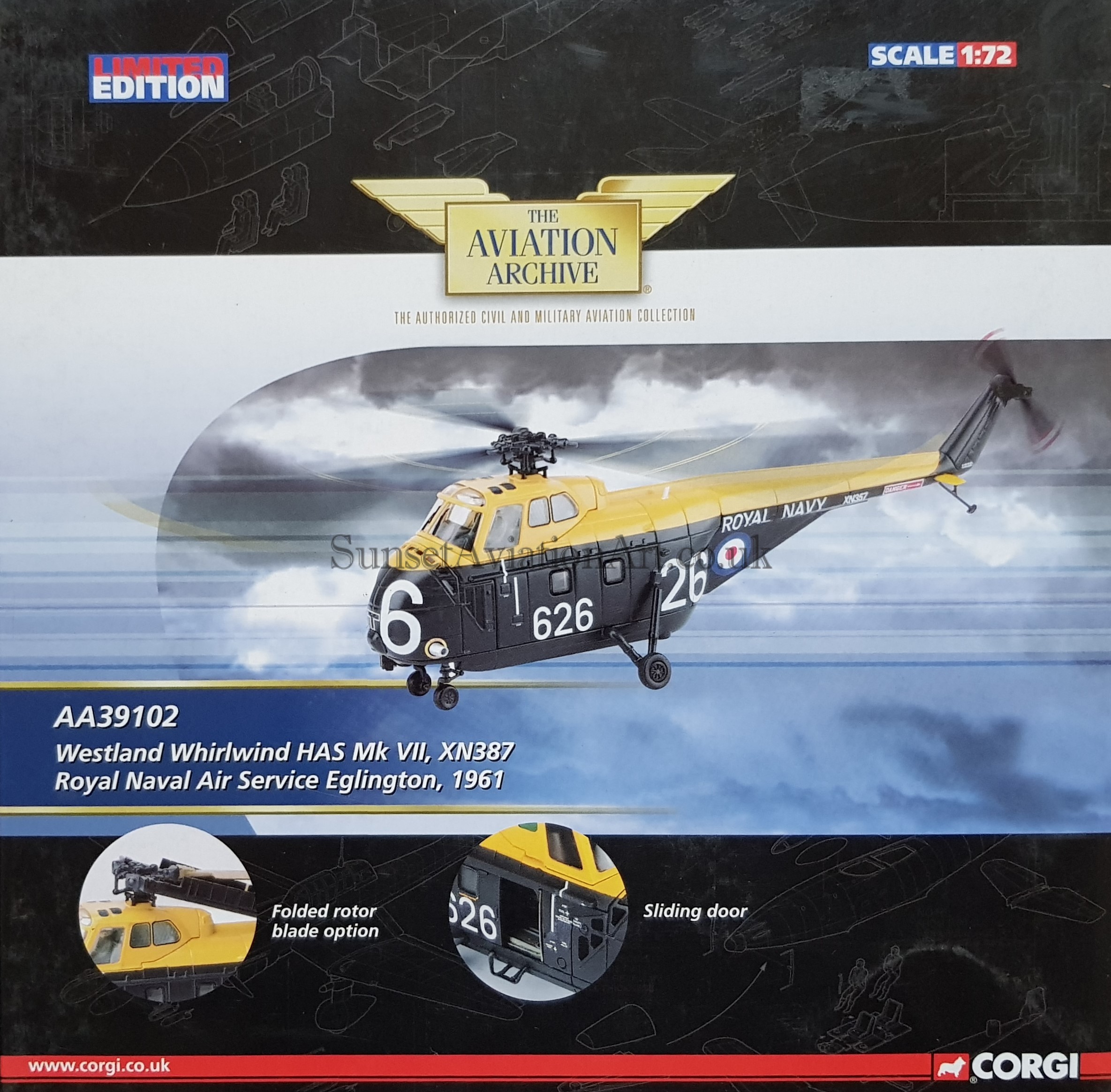 corgi AA39102 Westland Whirlwind Corgi Aviation die cast models.