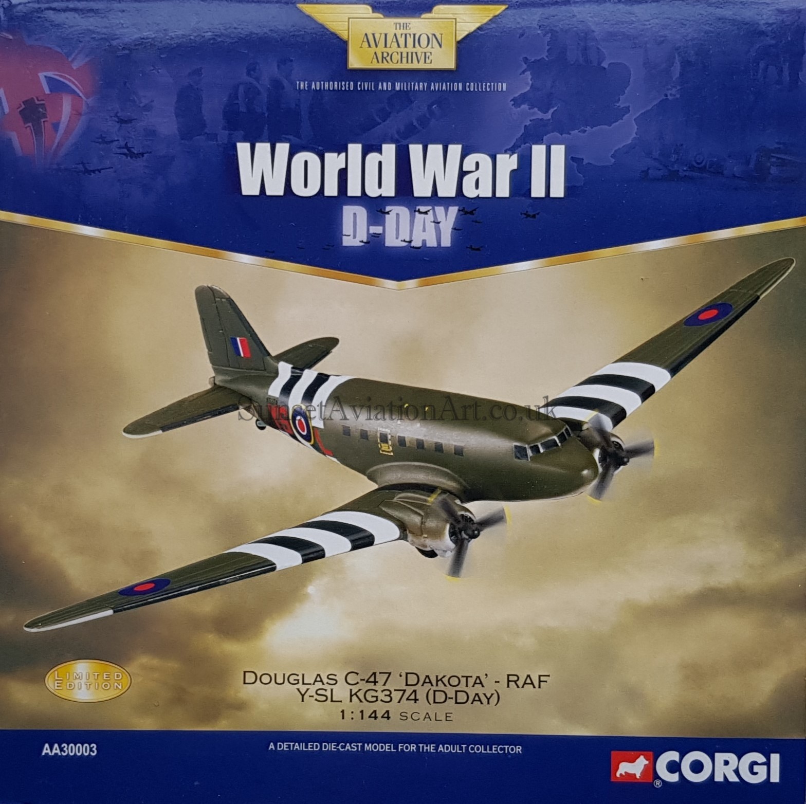 AA30003 Corgi Dakota Douglas C - 47 RAFY - SL KG 374 (D-Day)