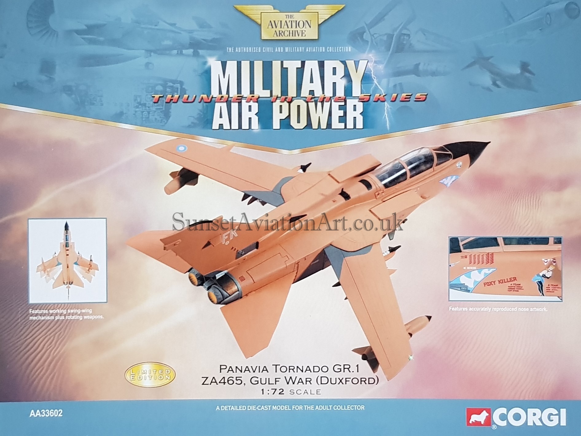 AA33602 Corgi Tornado GR. 1ZA465, Gulf War Foxy Killer Duxford