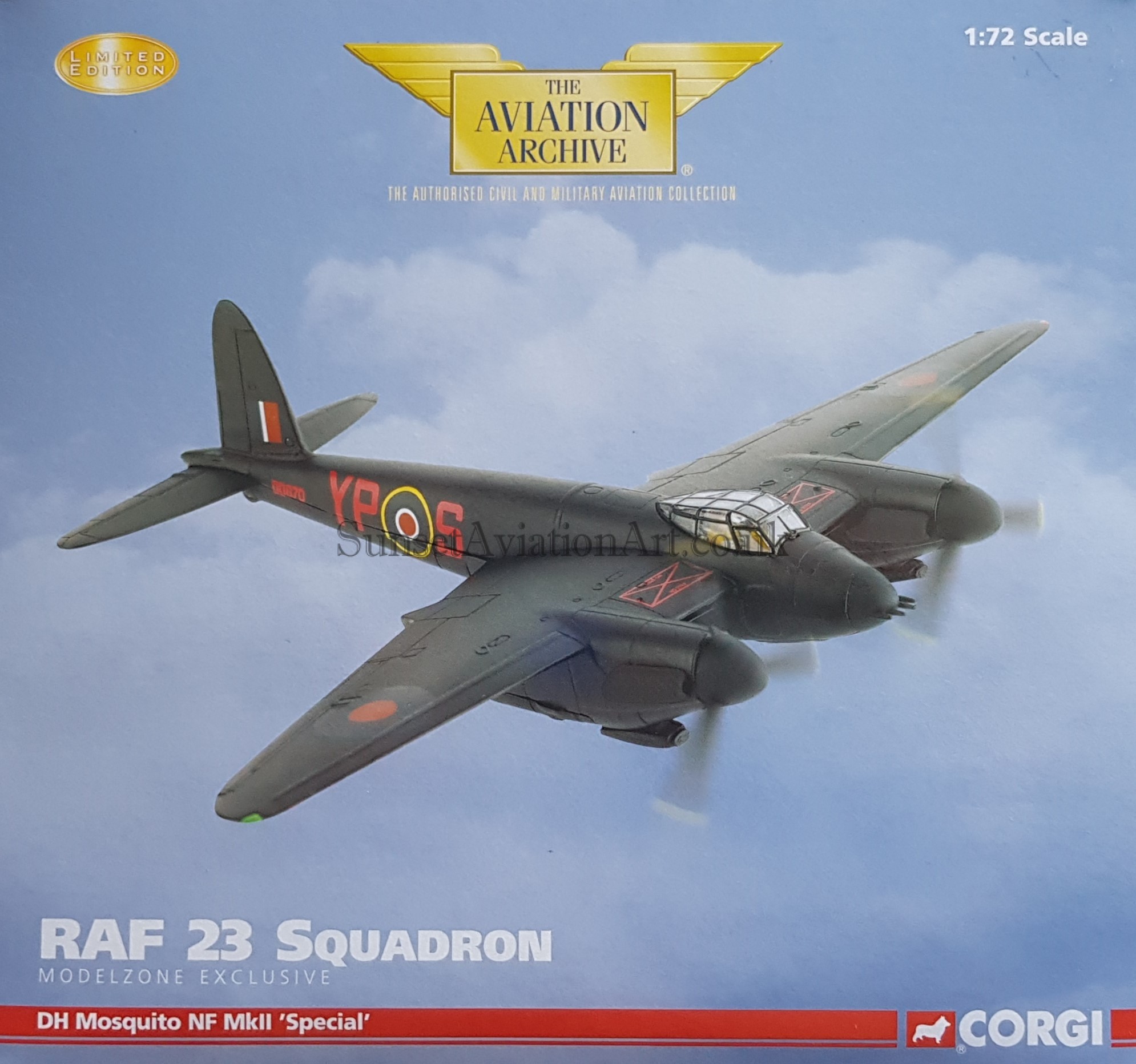 Corgi AA32812 DH Mosquito NF Mk II Model Zone Exclusive