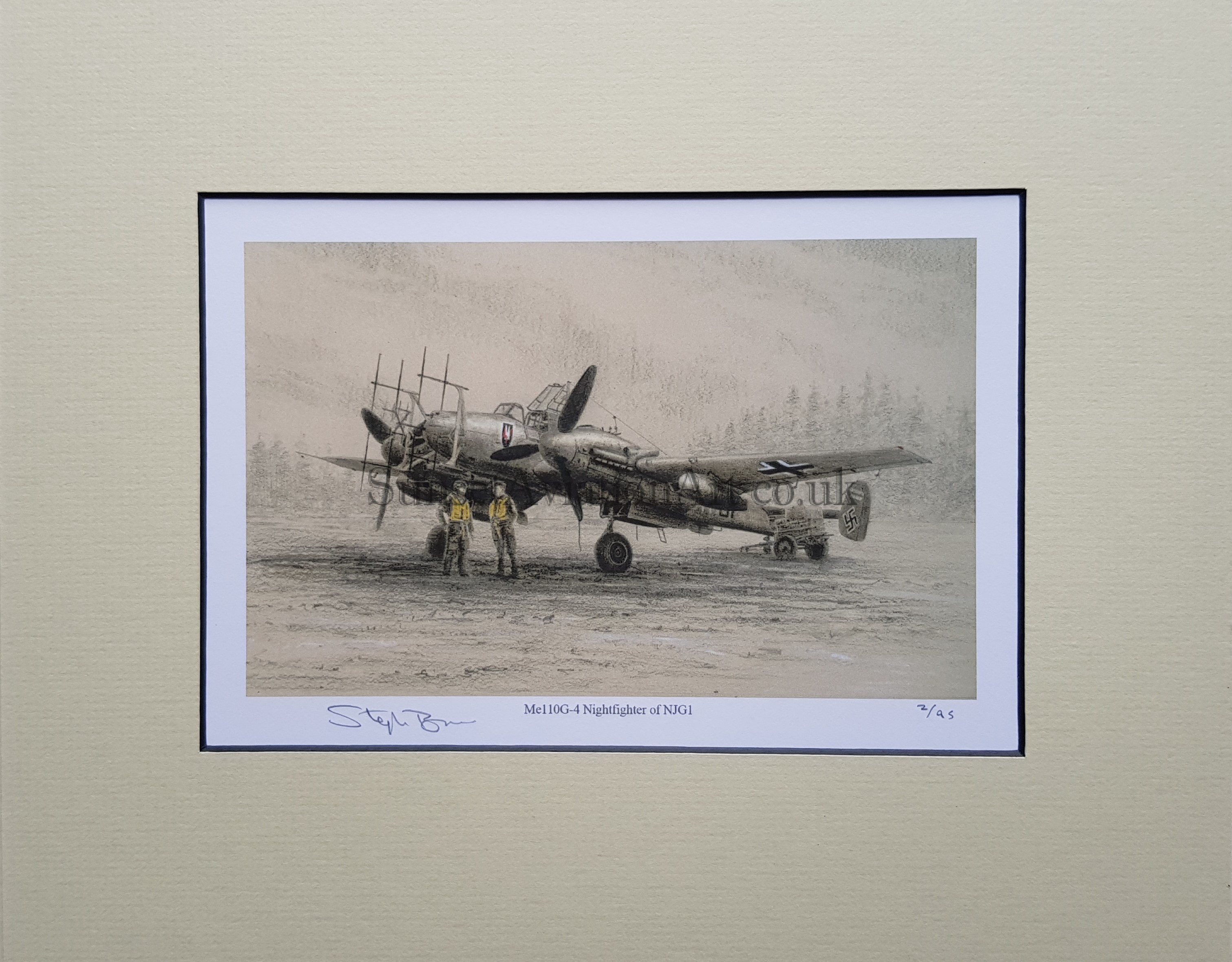 Me 110 G 4 Nightfighter of NJG1 Stephen Brown Aviation Artist