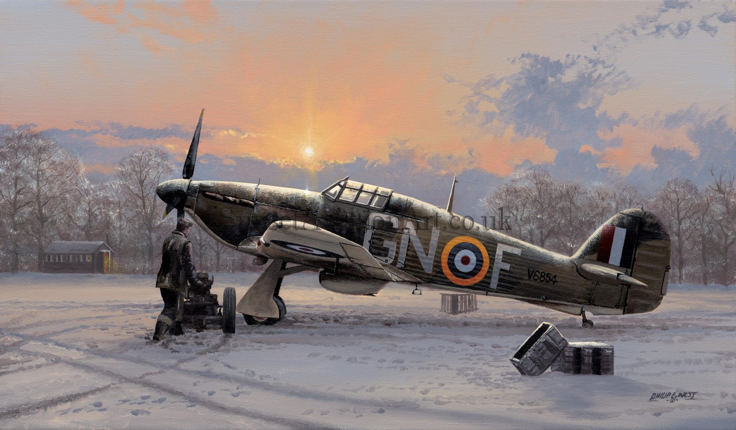Christmas card Hawker Hurricane Home Is The Hunter
