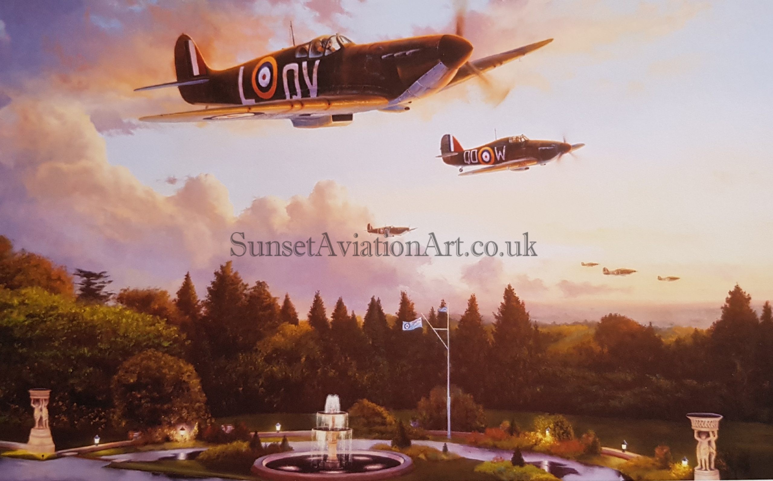 Spitfire Birthday card The Storm has passed RAF Spitfire