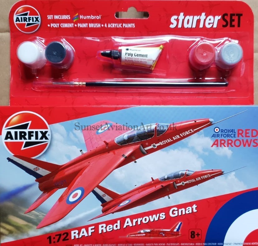 Red Arrows Gnat A55105 Airfix - Sunset Aviation Art
