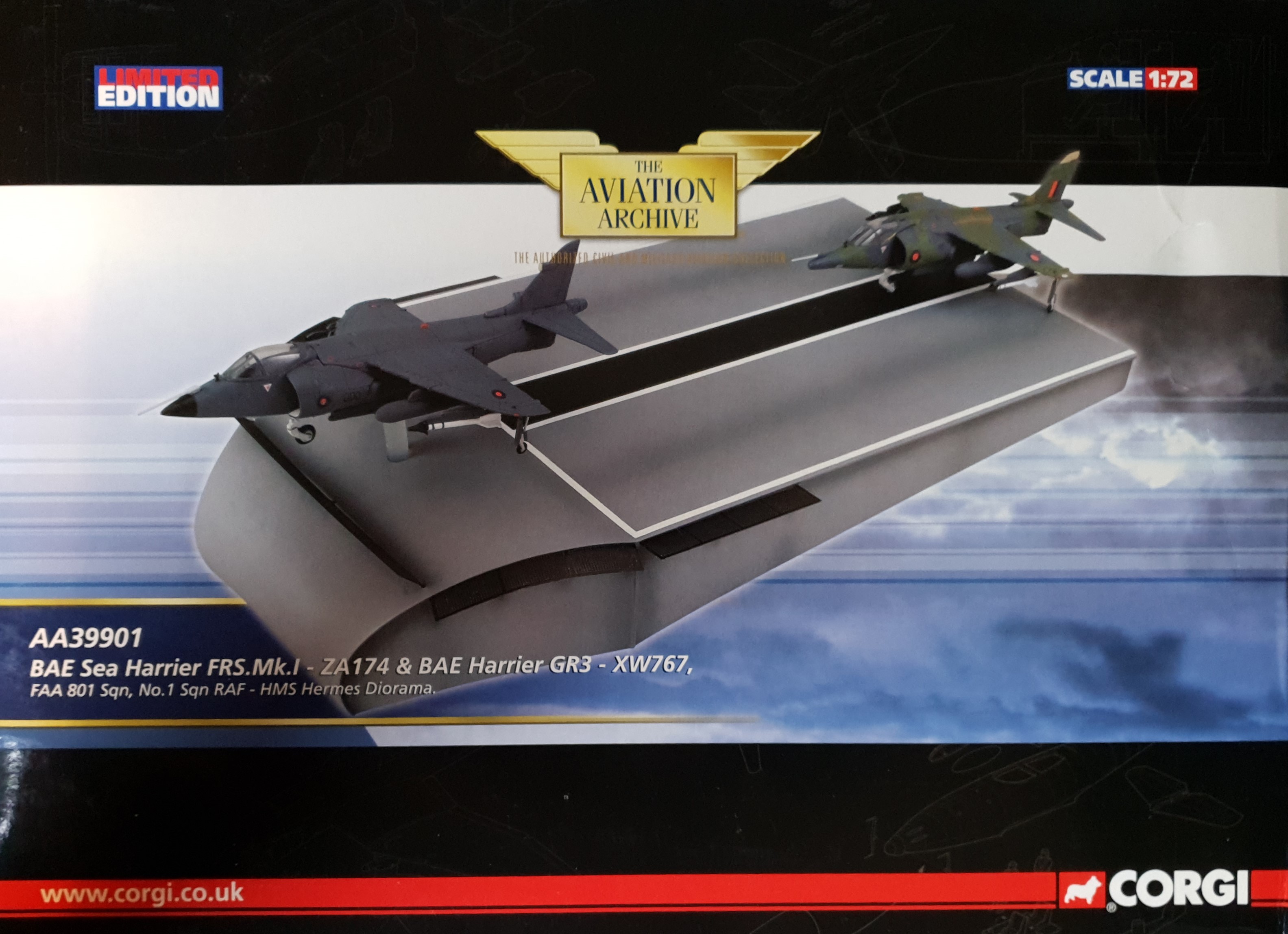 Corgi AA39901 BAE Sea Harrier 801 Sqn HMS Hermes Diorama
