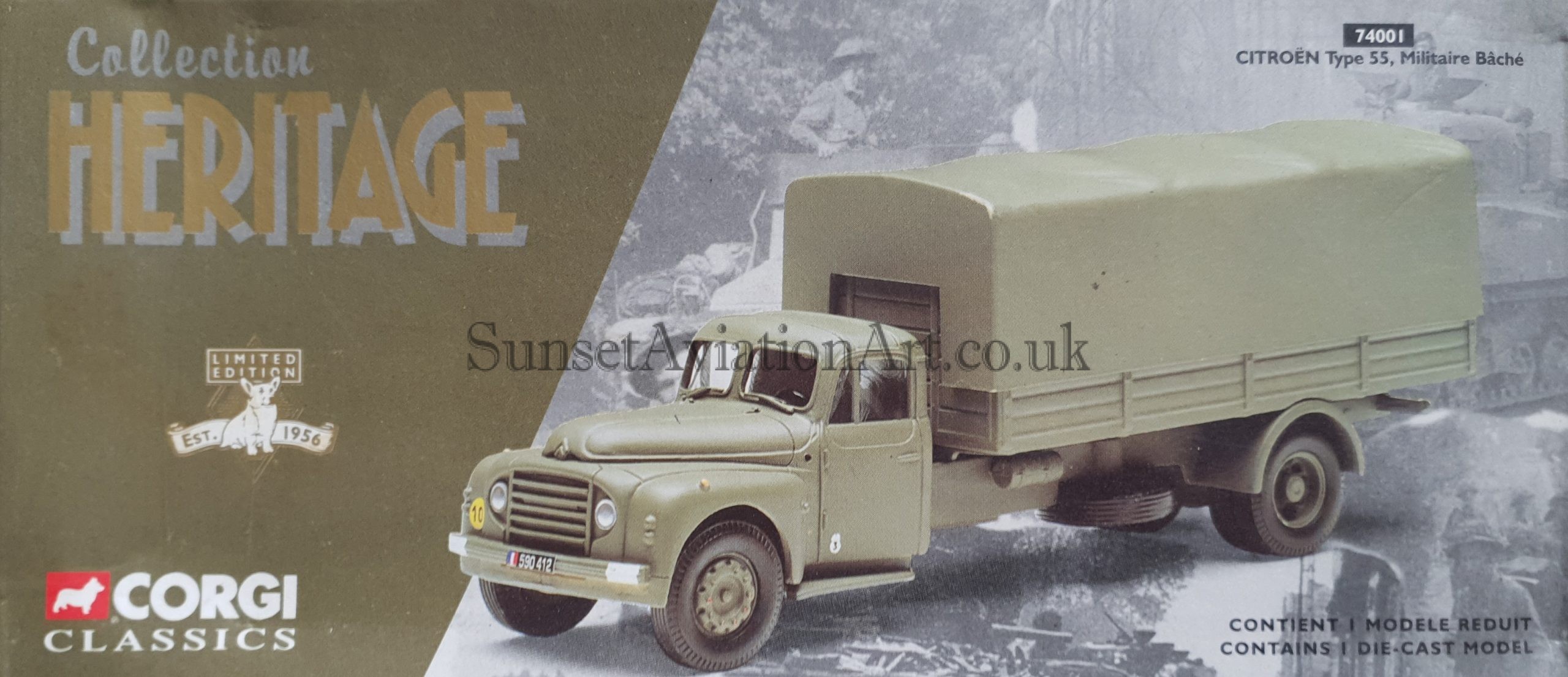 74001 Corgi CITROEN Type 55 Militaire Bache Heritage Collection