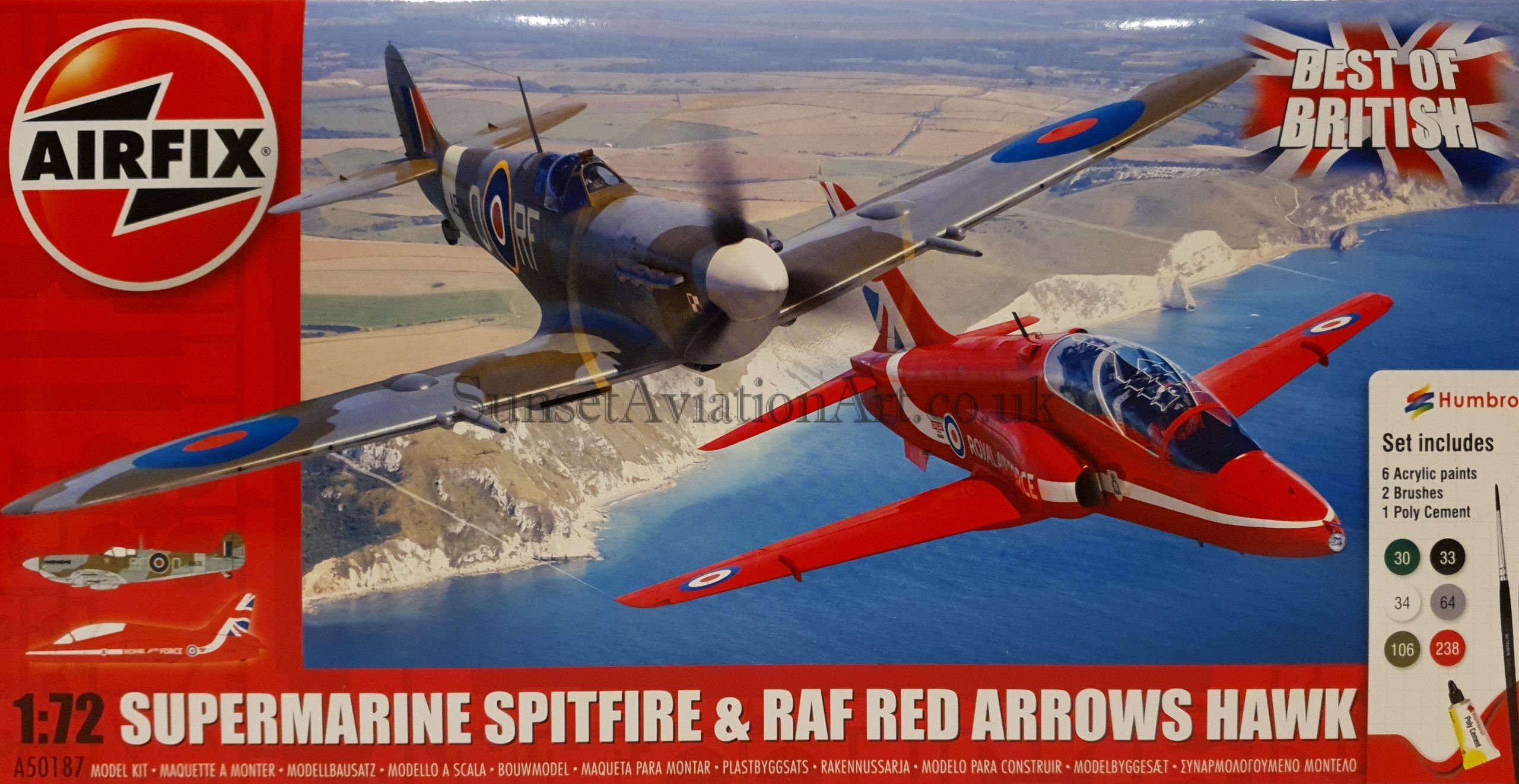 50187 Airfix Supermarine Spitfire & RAF Red Arrows Hawk set