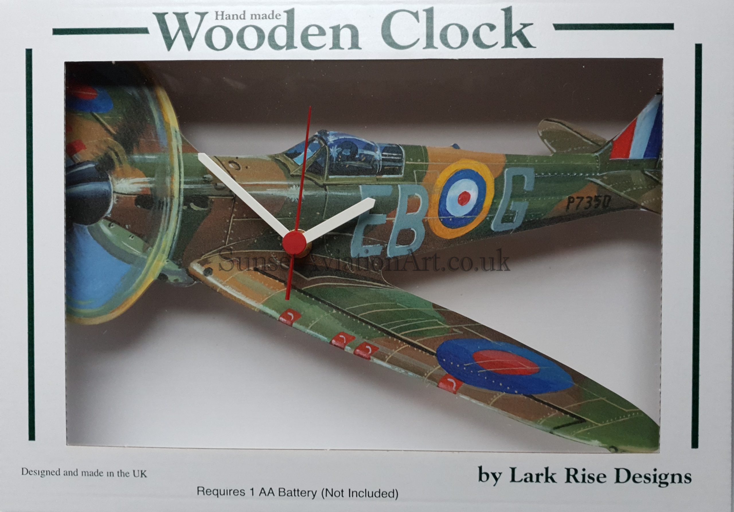 Wooden clock Supermarine Spitfire