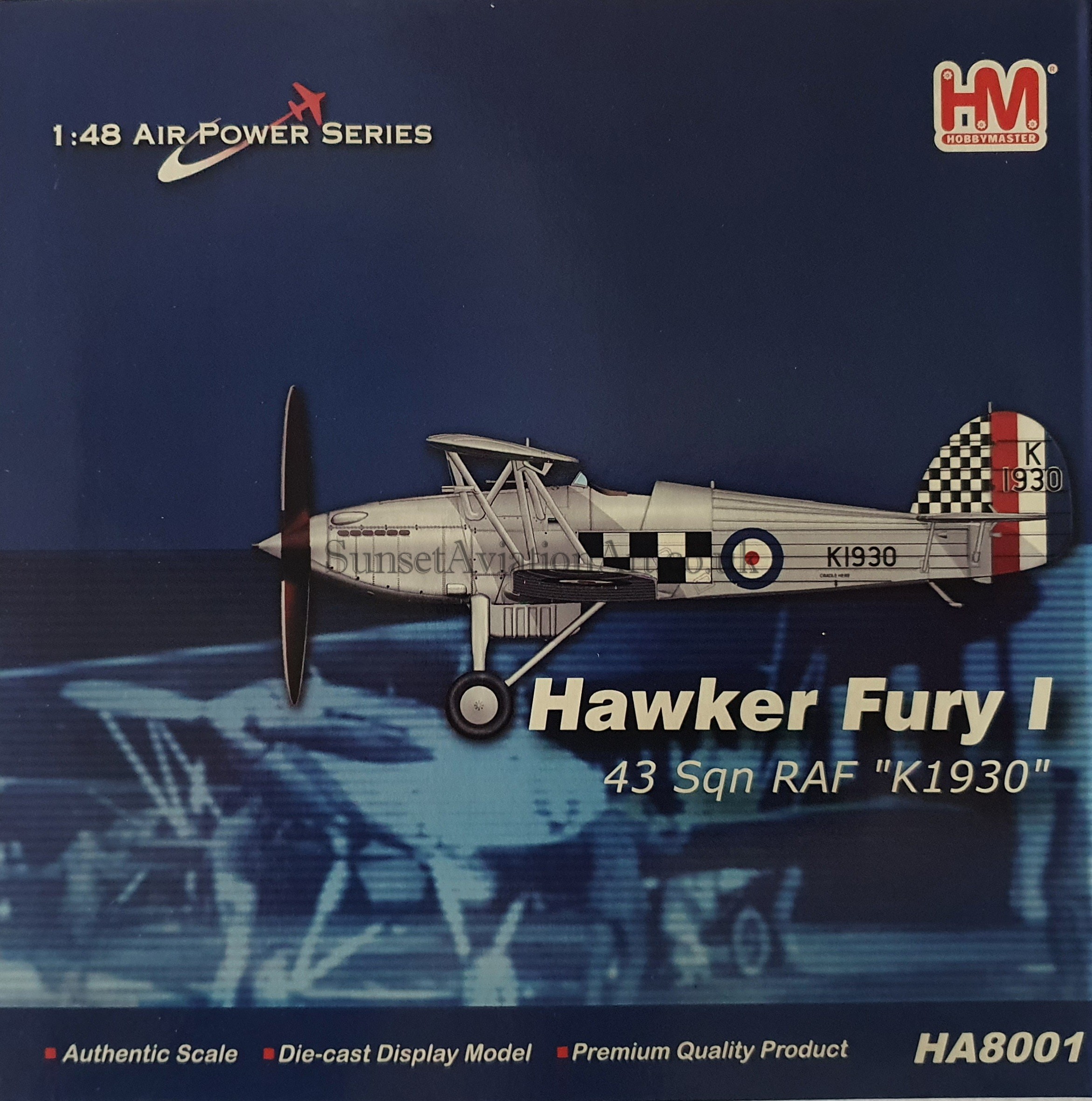 HA8001 Hobbymaster Hawker Fury I 43 Squadron RAF "K1930"