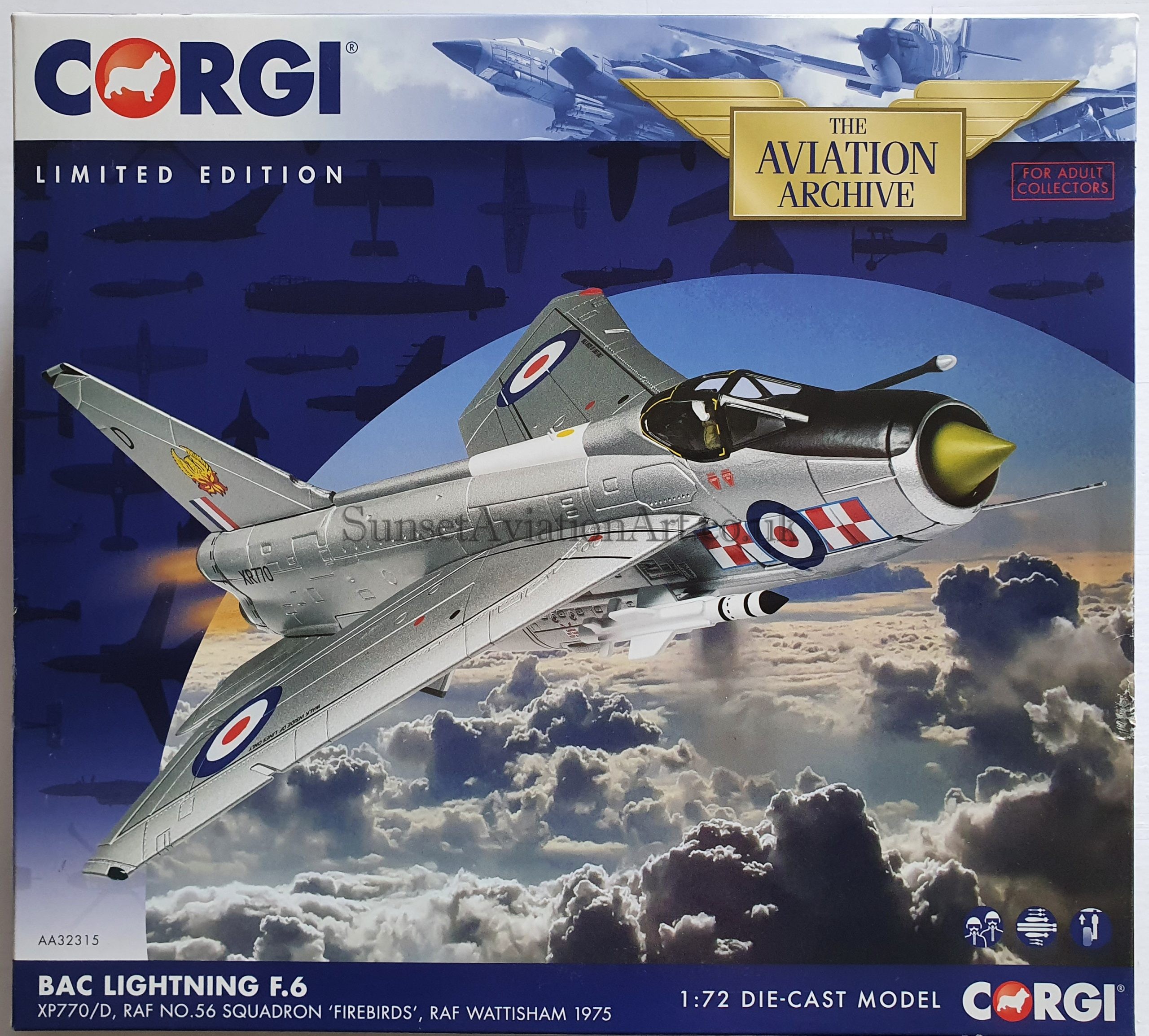 AA32315 Corgi BAC Lightning F.6 XP770/D RAF No. 56 Squadron