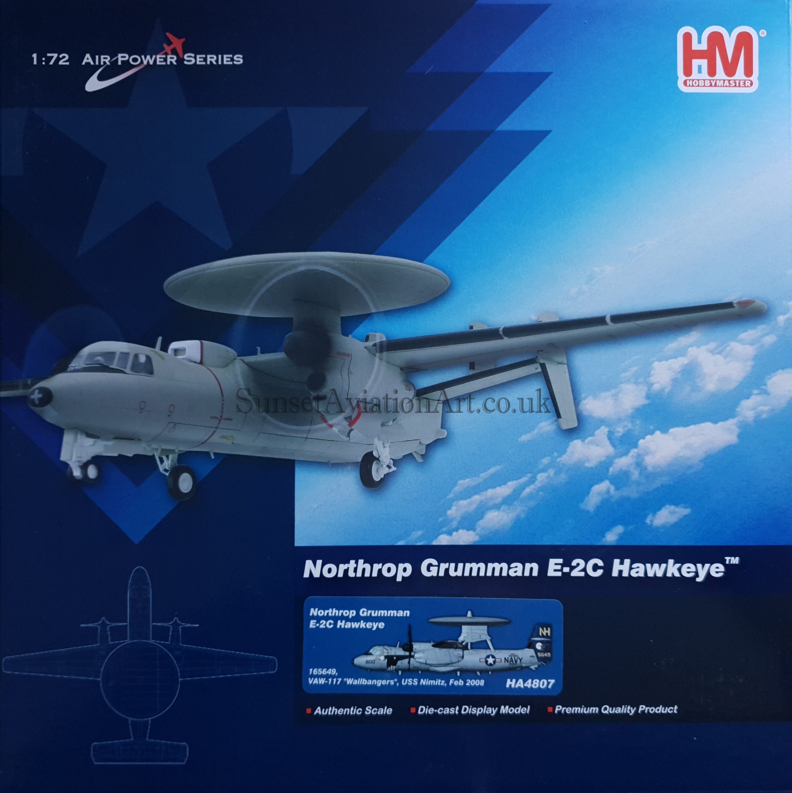 HA4807 Hobbymaster Hawkeye 165649 VAW-117 "Wallbangers"