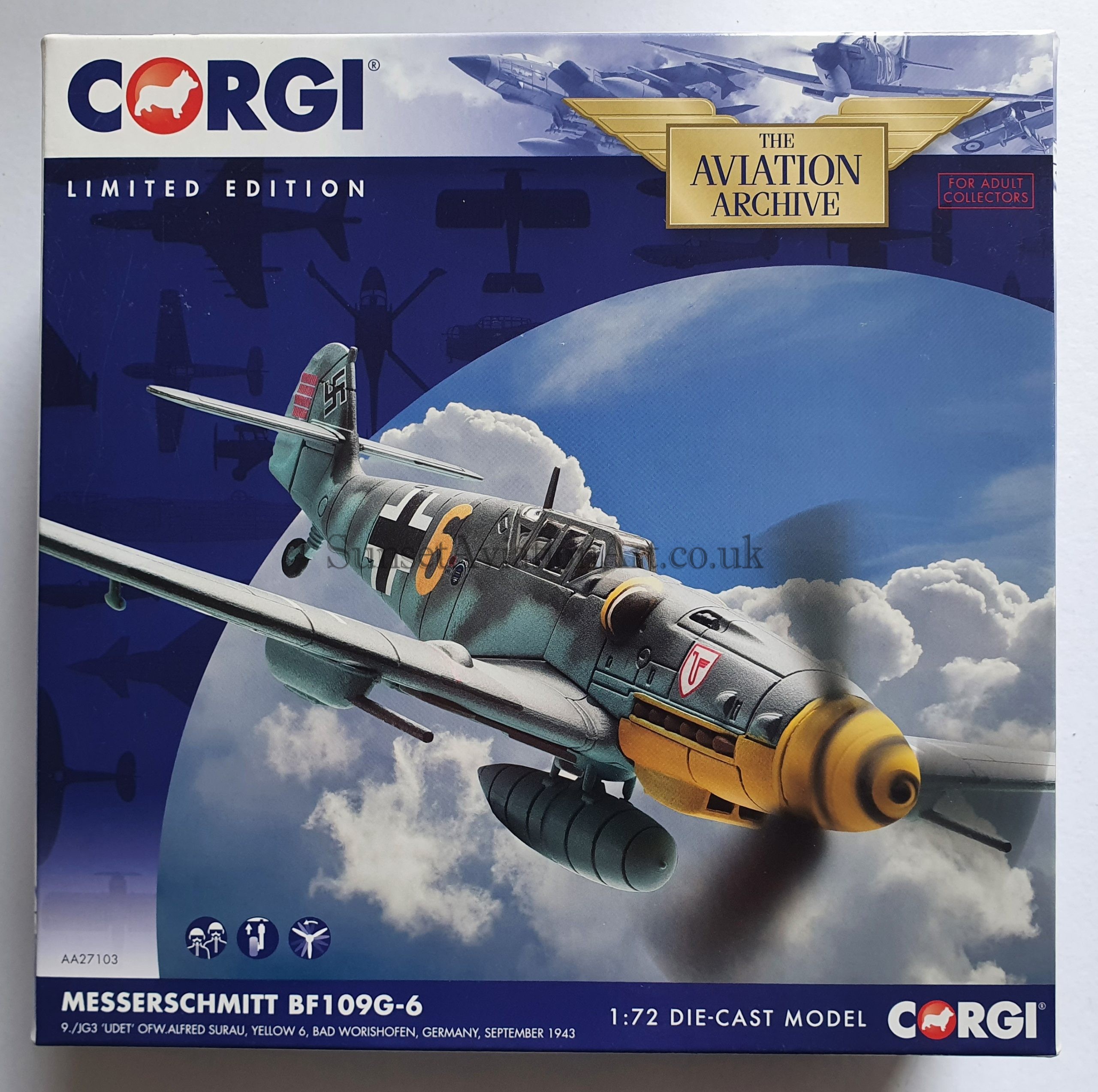 Corgi AA27103 Messerschmitt Bf109G-6 Yellow 6 Bad Worishofen