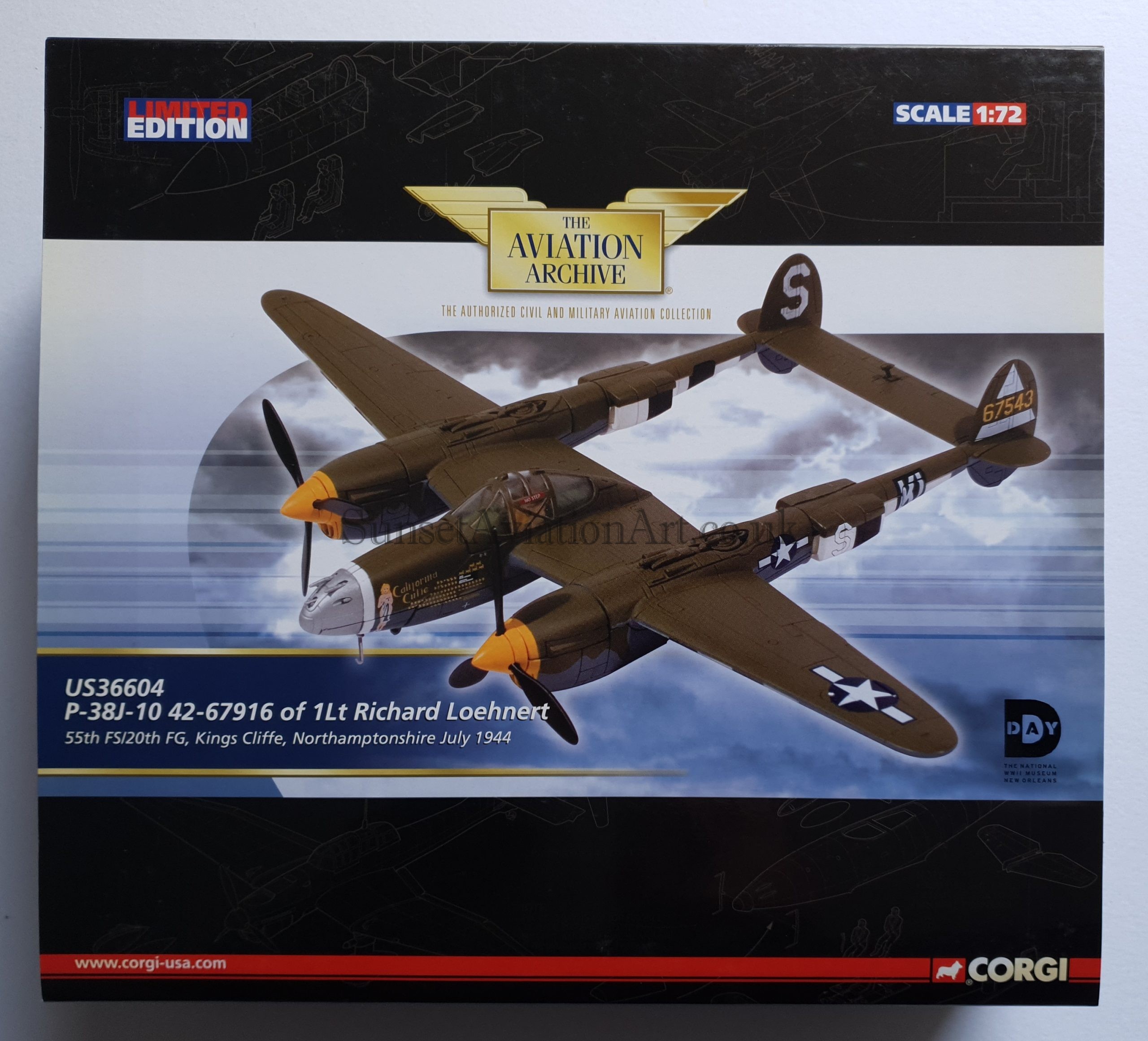 Corgi US36604 P-38J 10 42-67916 of 1Lt Richard Loehnert