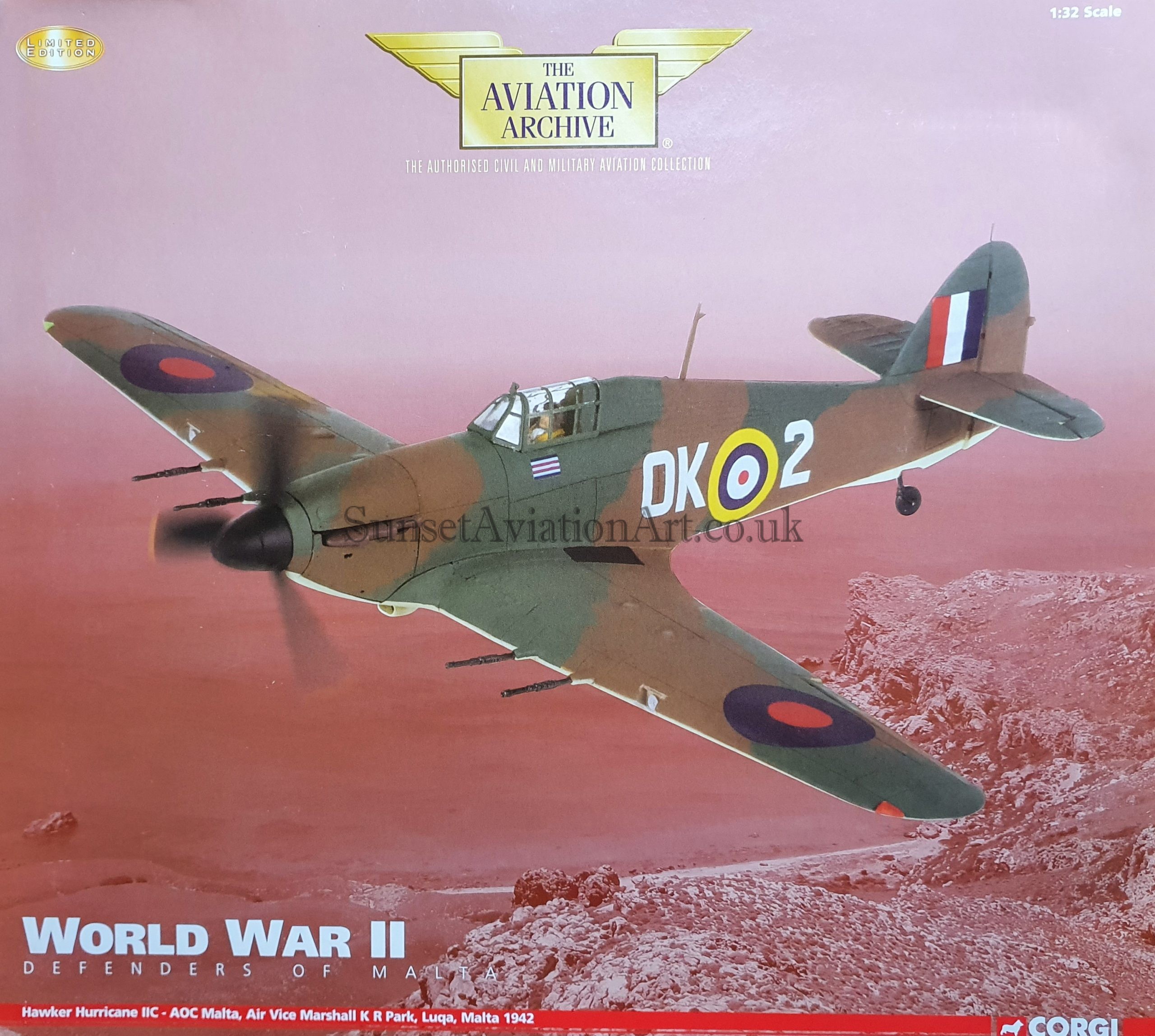 Corgi AA35502 Hawker Hurricane II CAOC Malta