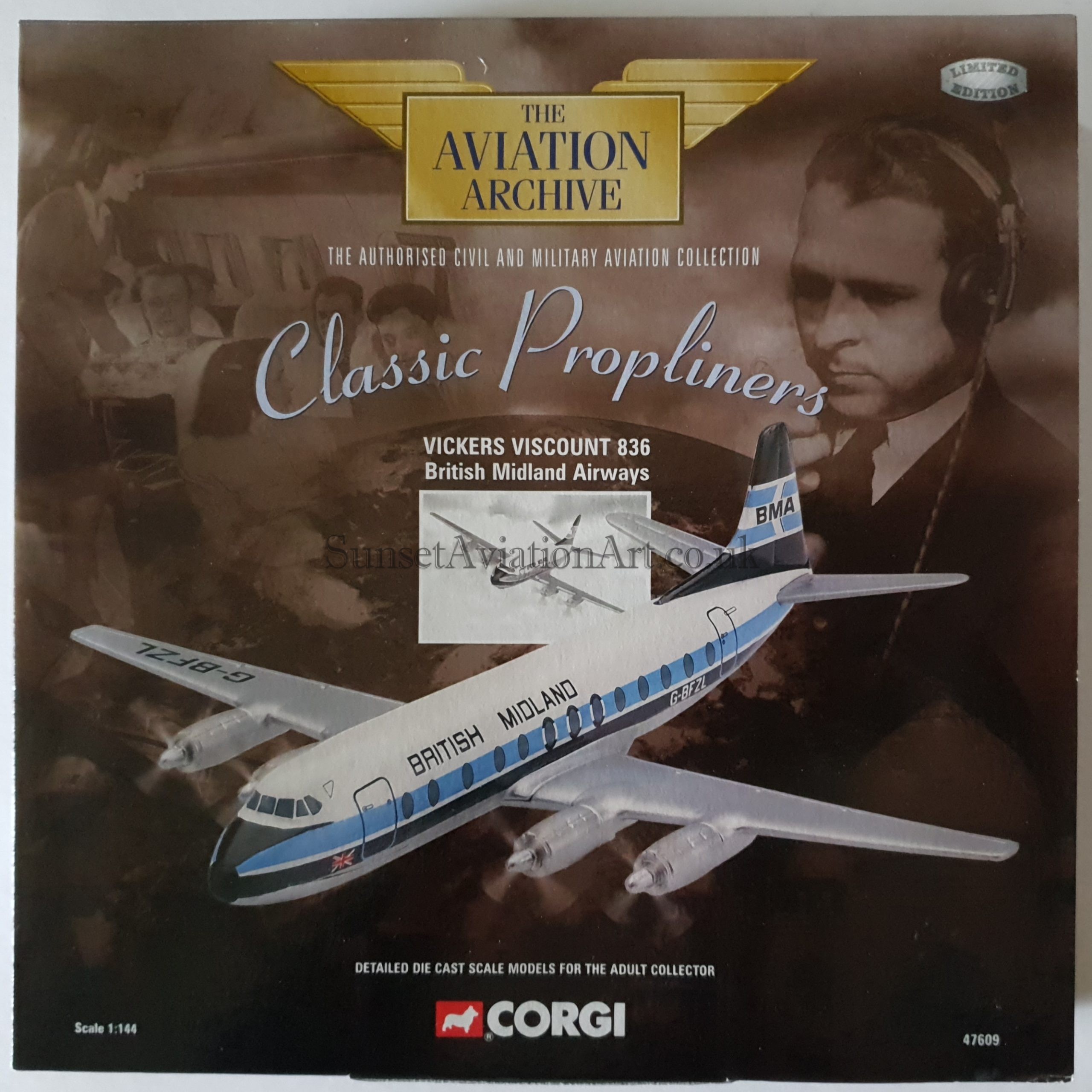 47609 Corgi Vickers Viscount 836 British Midland Airways