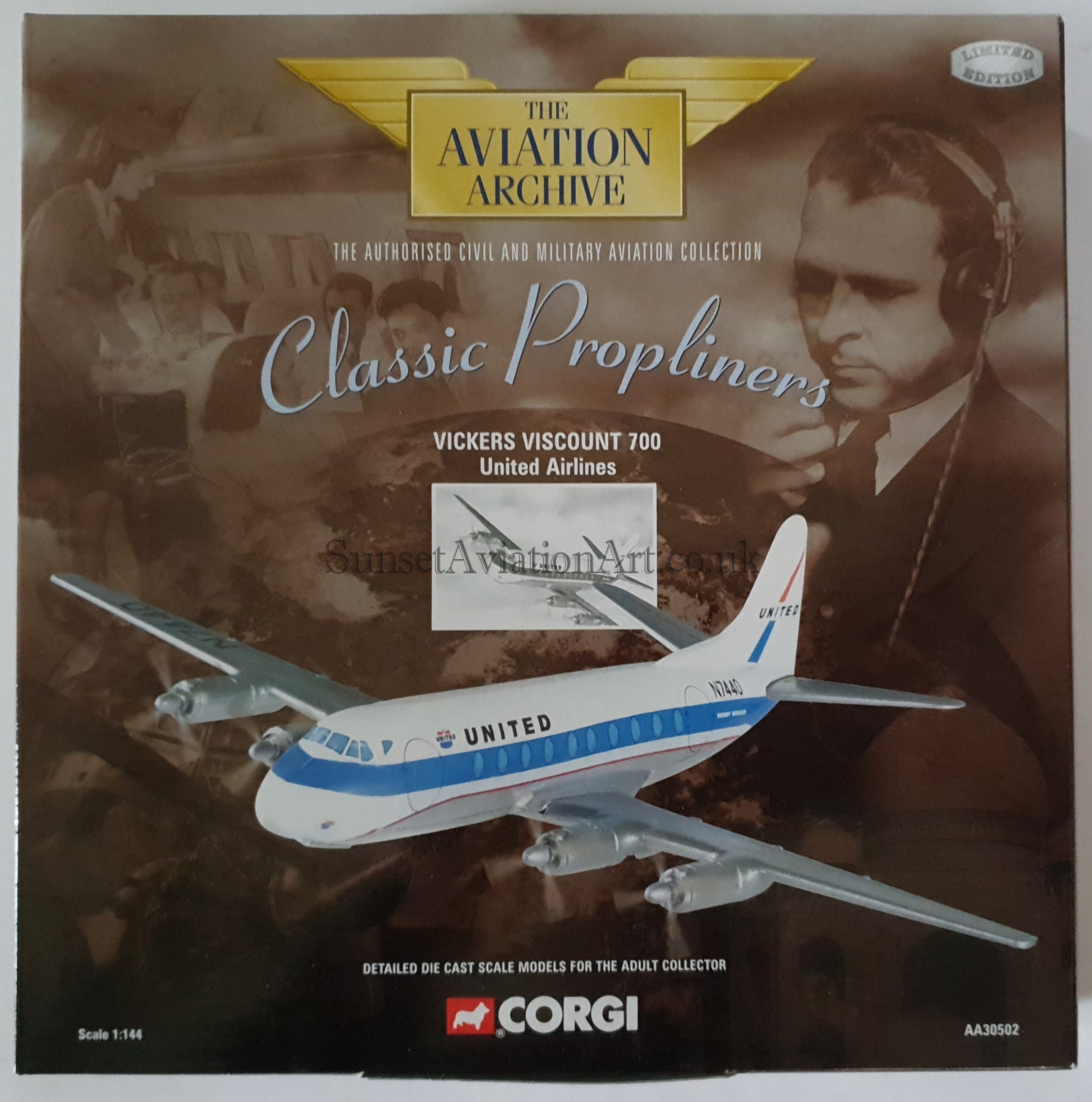AA30502 Corgi Vickers Viscount 700 United Airlines