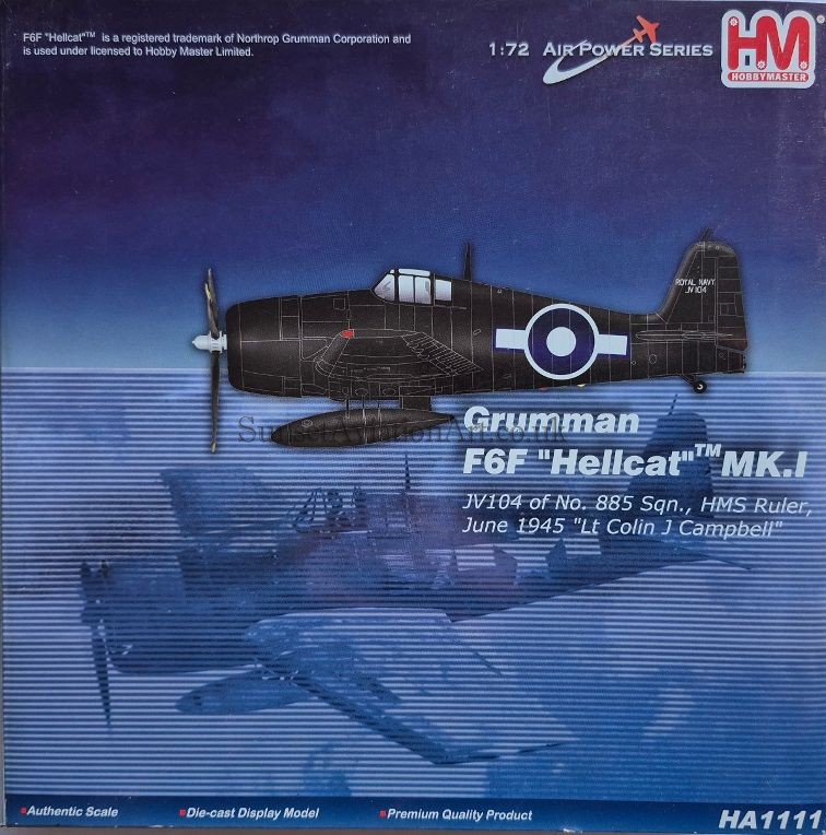 HA1111 Hobby master F6F Hellcat Mk.I JV104 of No. 885 Sqn