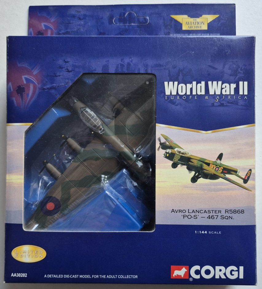 AA30202 Corgi Avro Lancaster. R5868N 'PO-S - 467 Squadron